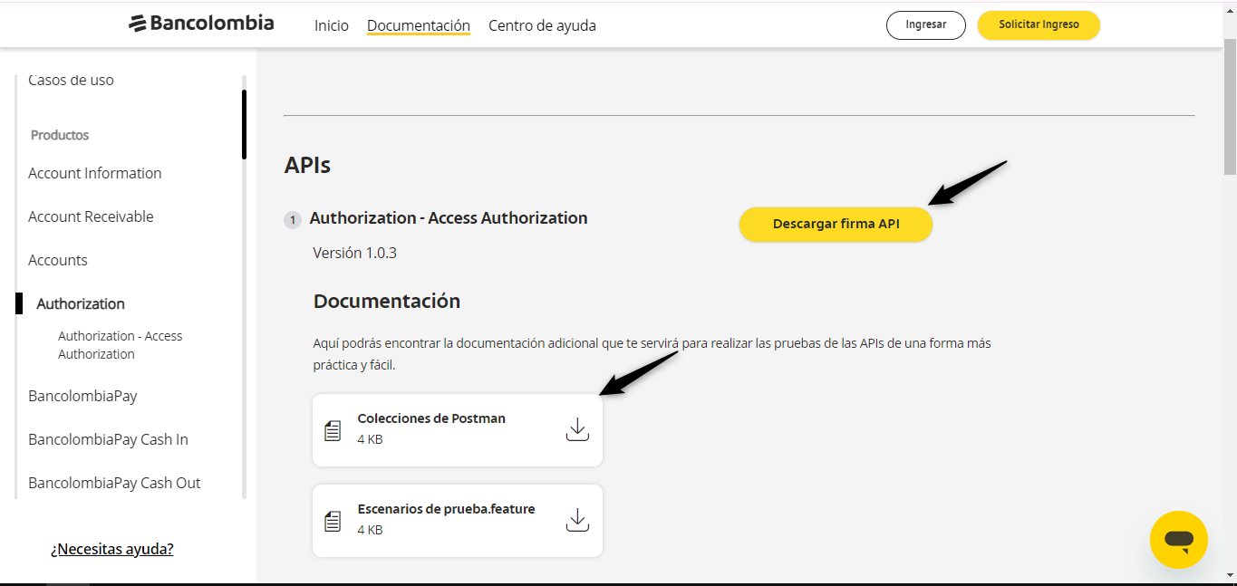 Paso a paso para consumir el producto de APIs Authorization – Centro de ...